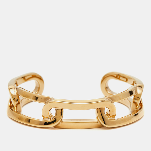 Burberry | Jewelry | Burberry Chain Link Gold Tone Cuff Bracelet | Poshmark